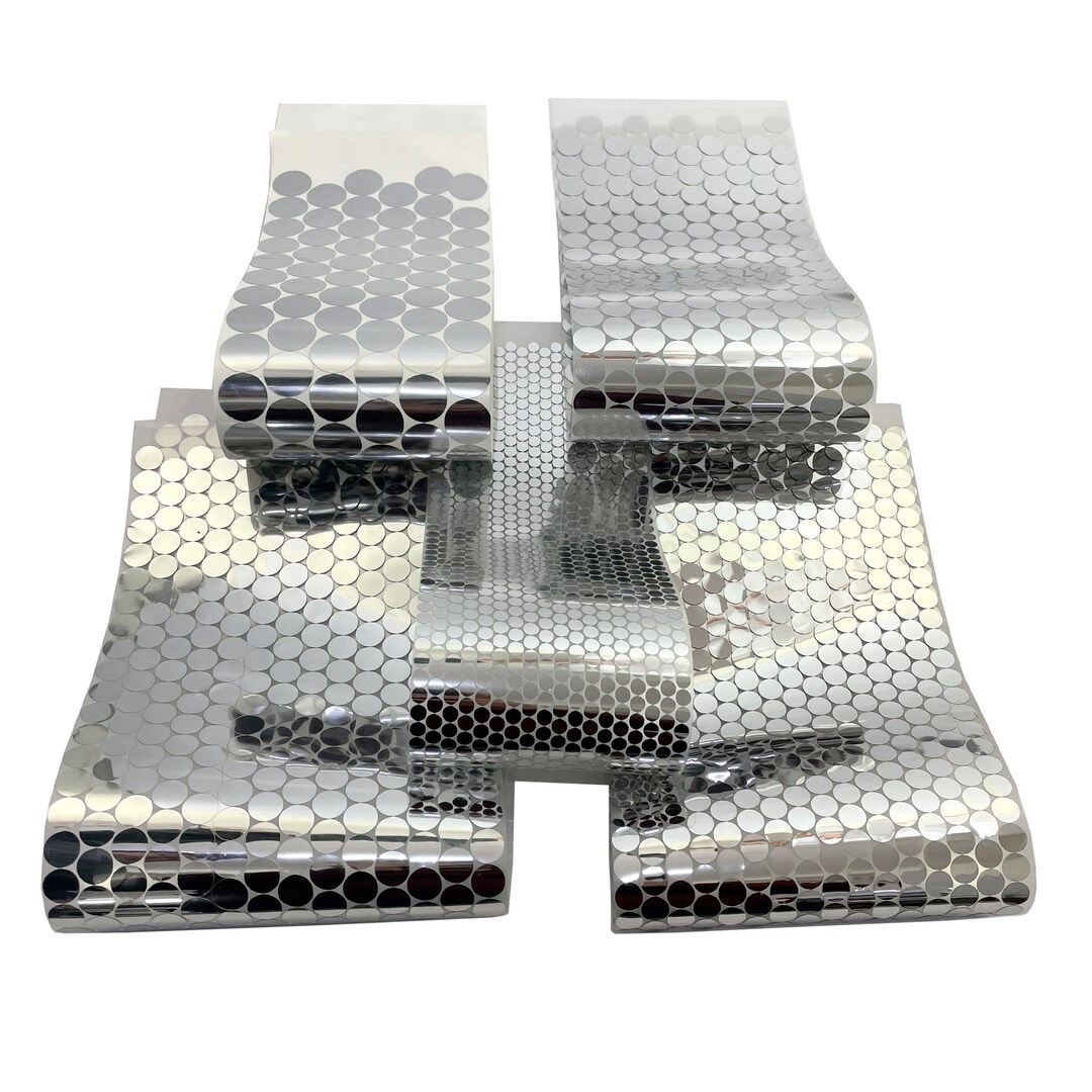 Silver Foil Round Metallic High Quality Waterproof Craft Stickers Combo ...