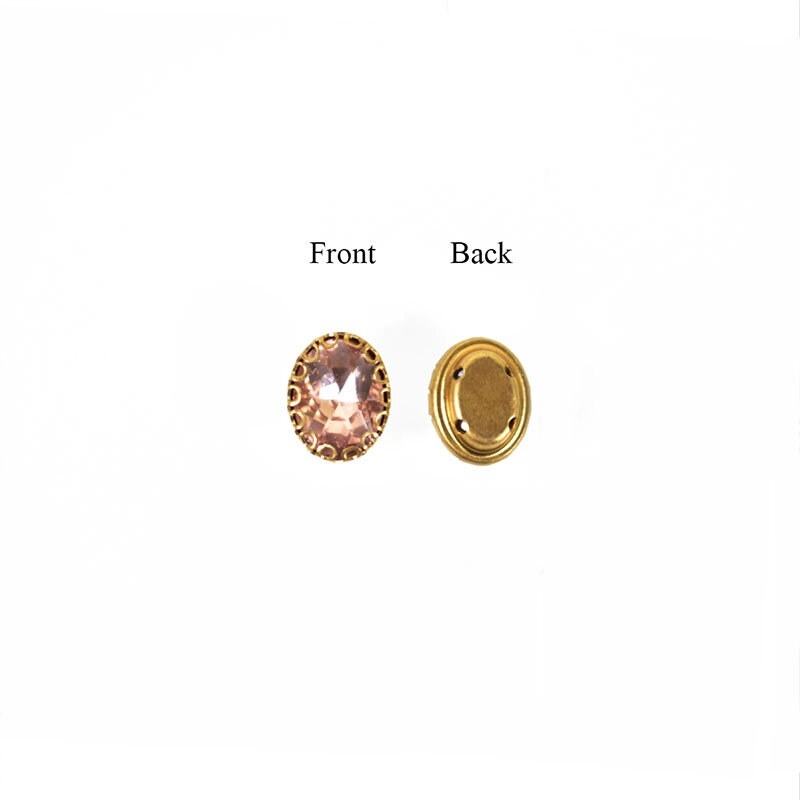 25 Pieces,light Peach Color Sew on Glass Crystal Stone/rhinestones ...