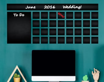 Chalkboard Wall Planner Blackboard Kitchen Sticker Black | Etsy