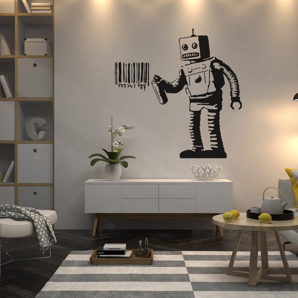 Robot Wall Decal - Etsy
