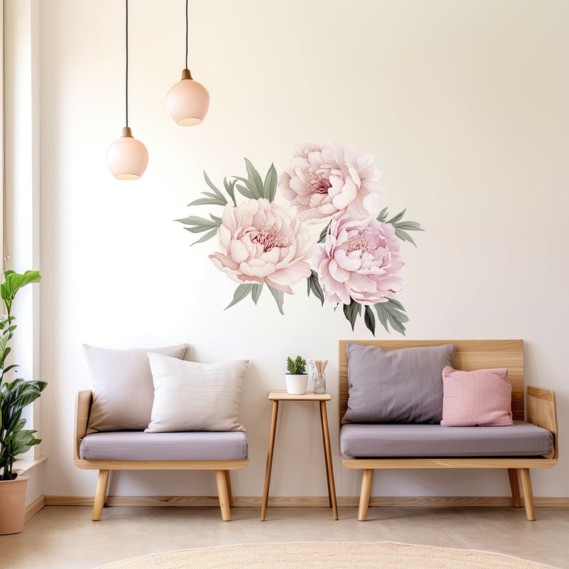 Peony Wall Decal - Etsy