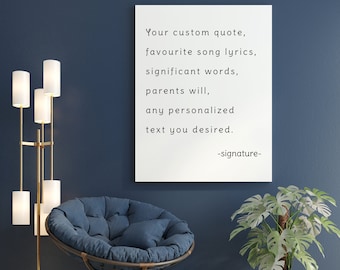 Custom Canvas Quote - Etsy