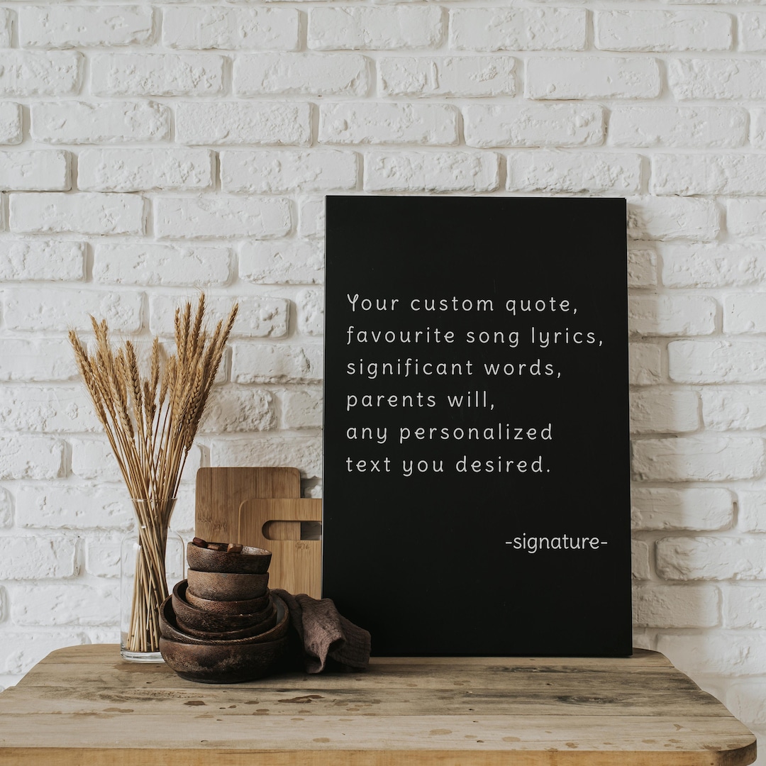 Custom Quote Framed Canvas Print - Personalized Motivational Positive ...