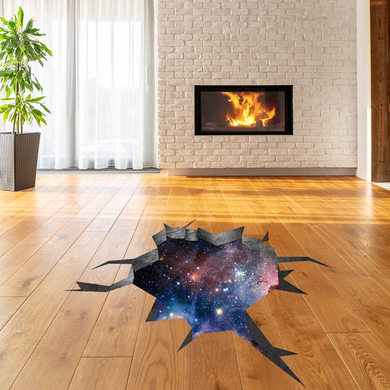 3D Floor Space Portal Hole Decal Galaxy Art Sticker Decor - Etsy