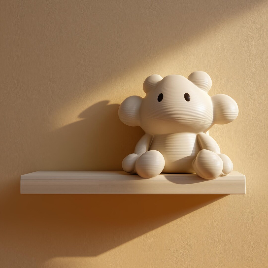 3D Printed Cute Creature Wall Shelf | Kawaii Blob Character Floating ...