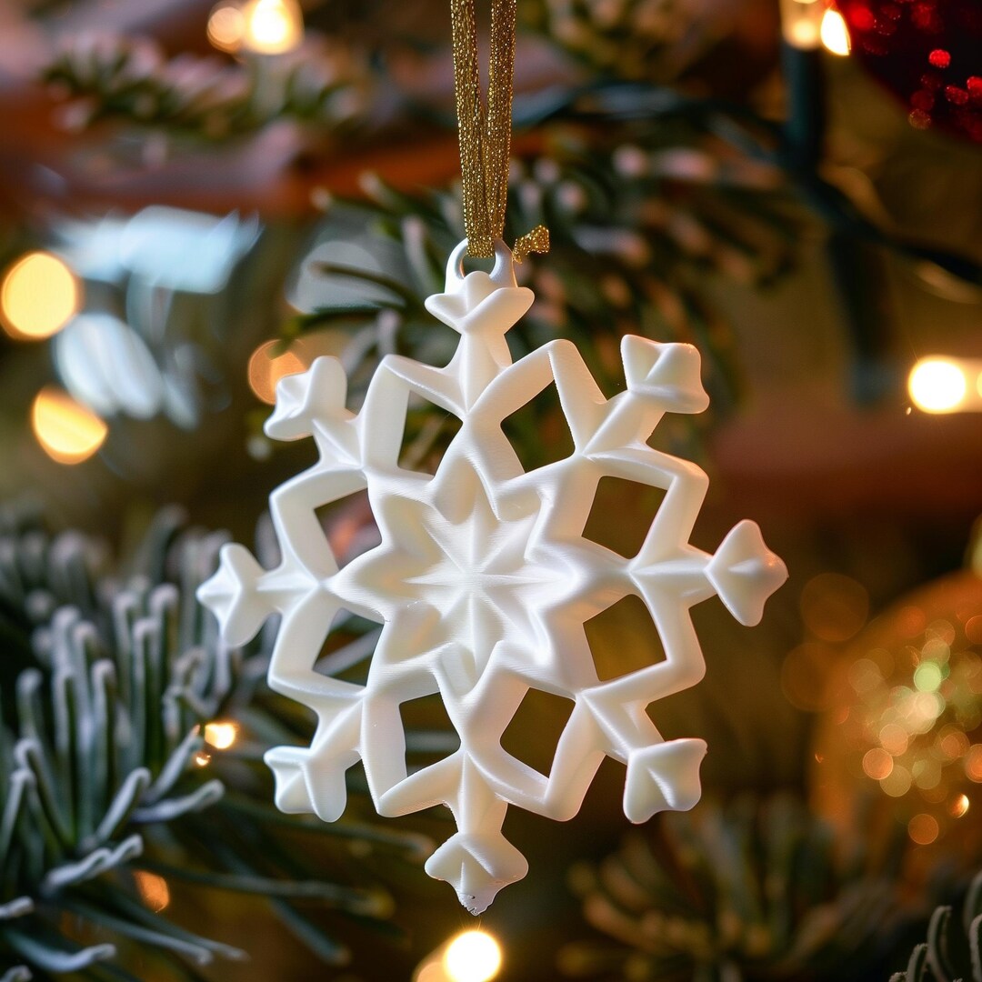 10x 3D Printed Snowflake Ornament | Elegant Christmas Tree Decoration ...