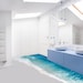 3D Ocean Beach Floor Bathroom Sticker - Sea Vinyl Decal for Bath Shower ...