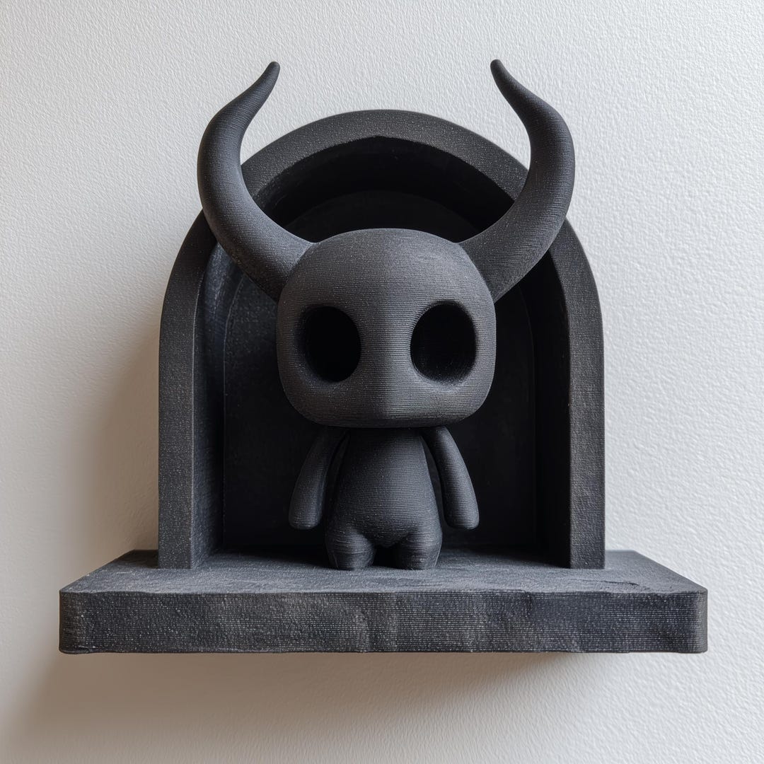 3D Printed Dark Fantasy Wall Shelf With Horned Spirit | Gothic Niche ...