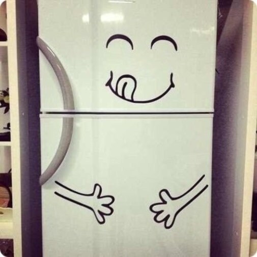 Funny Happy Face Refrigerator Decal Fridge Door Smiley Vinyl - Etsy