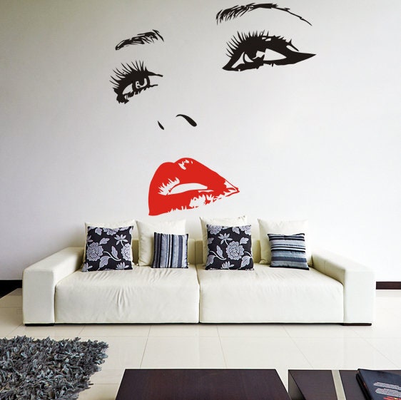 Woman Eyes Sticker Bedroom Wall Decor for Women Female Eye - Etsy