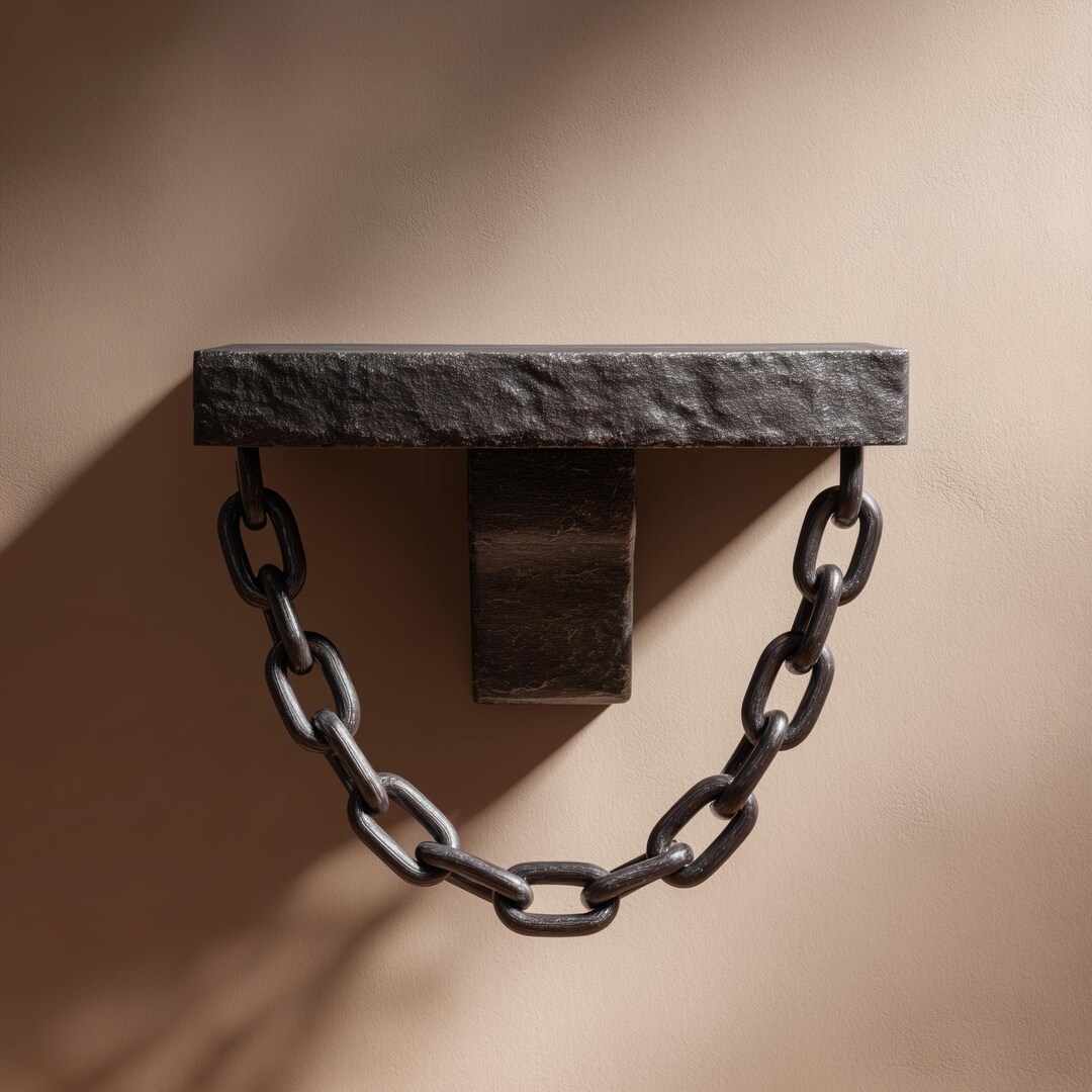 3D Printed Gothic Chain Wall Shelf | Dark Fantasy Ledge With Hanging ...