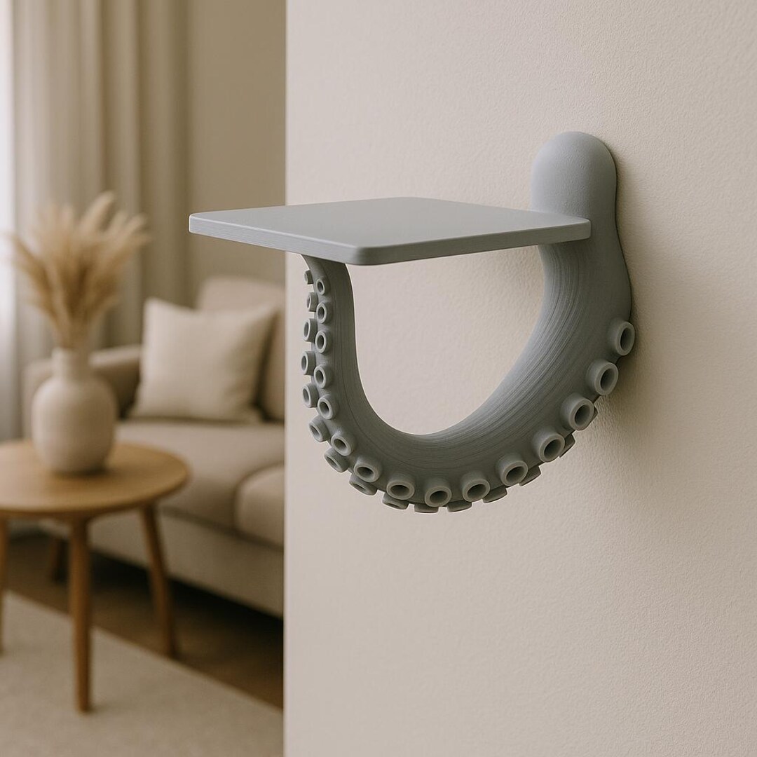 Octopus Tentacle Wall Shelf | Nautical 3D Printed Shelf | Sea Creature ...