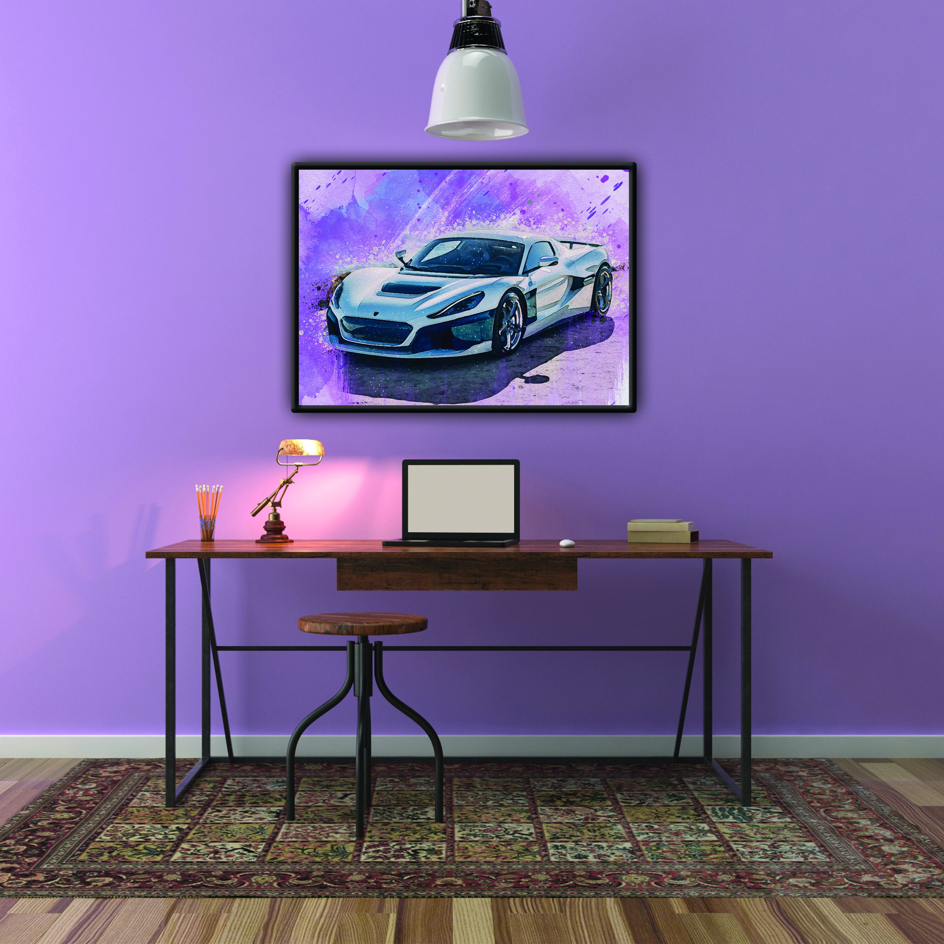 Custom Car Portrait Painting Poster Personalized Boyfriend | Etsy