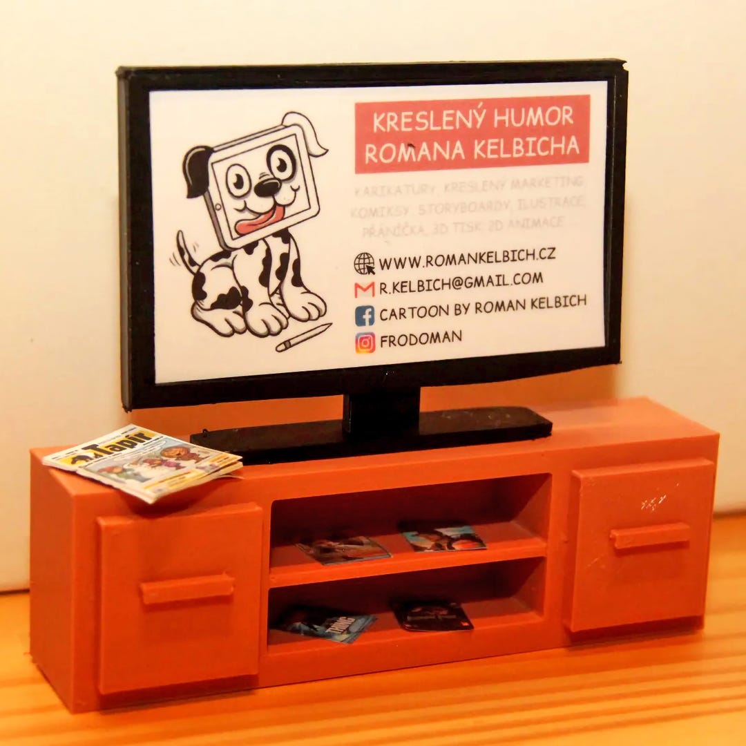 Mini TV Business Card Holder With Table | Retro Desk Organizer | Unique ...