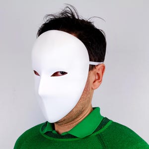 Blank Face Mask | Minimalist Cosplay Mask | White or Colorful Costume ...