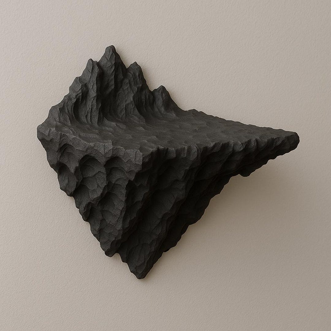 Mountain Wall Shelf | 3D Printed Floating Shelf | Volcanic Rock Decor ...