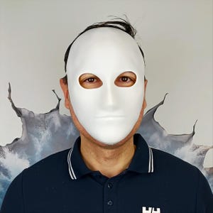 White Blank Face Mask | Minimalist Cosplay Mask | 3d Printed Paintable ...