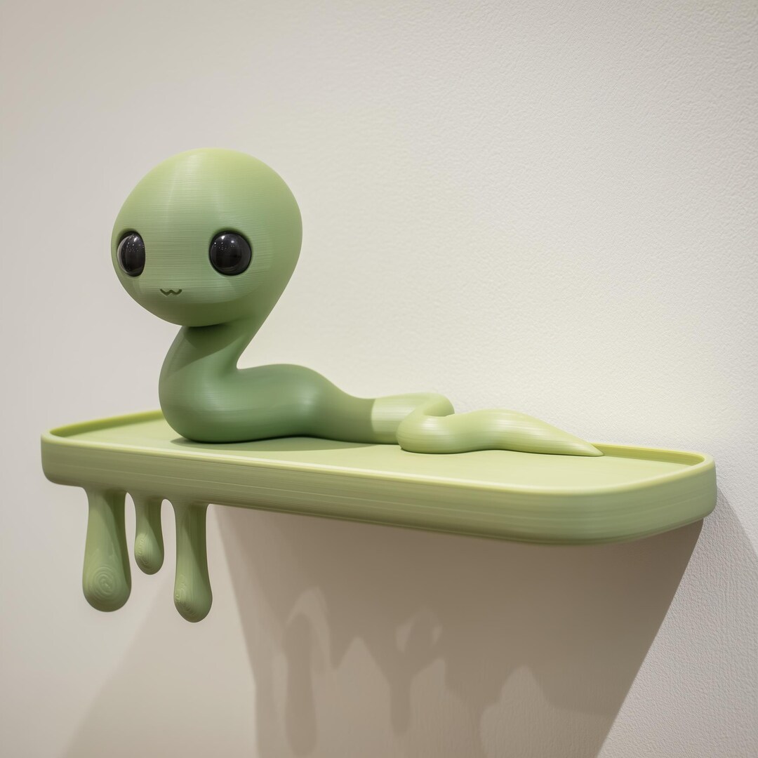 3D Printed Snake Creature Wall Shelf | Minimal Character Dripping ...