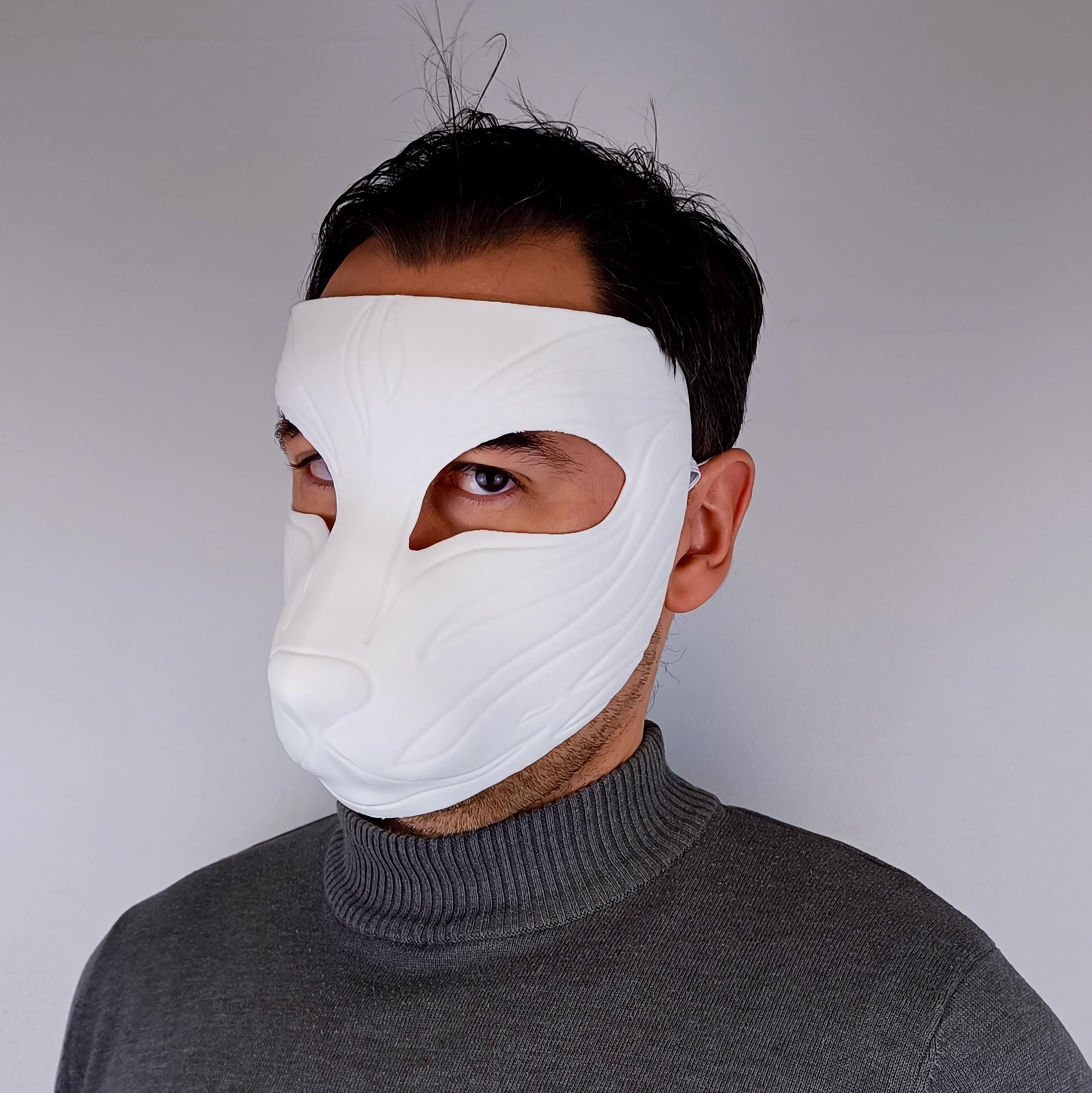 3D Printed Kitsune Mask | Japanese Fox Spirit Mask | Yokai Cosplay Mask ...