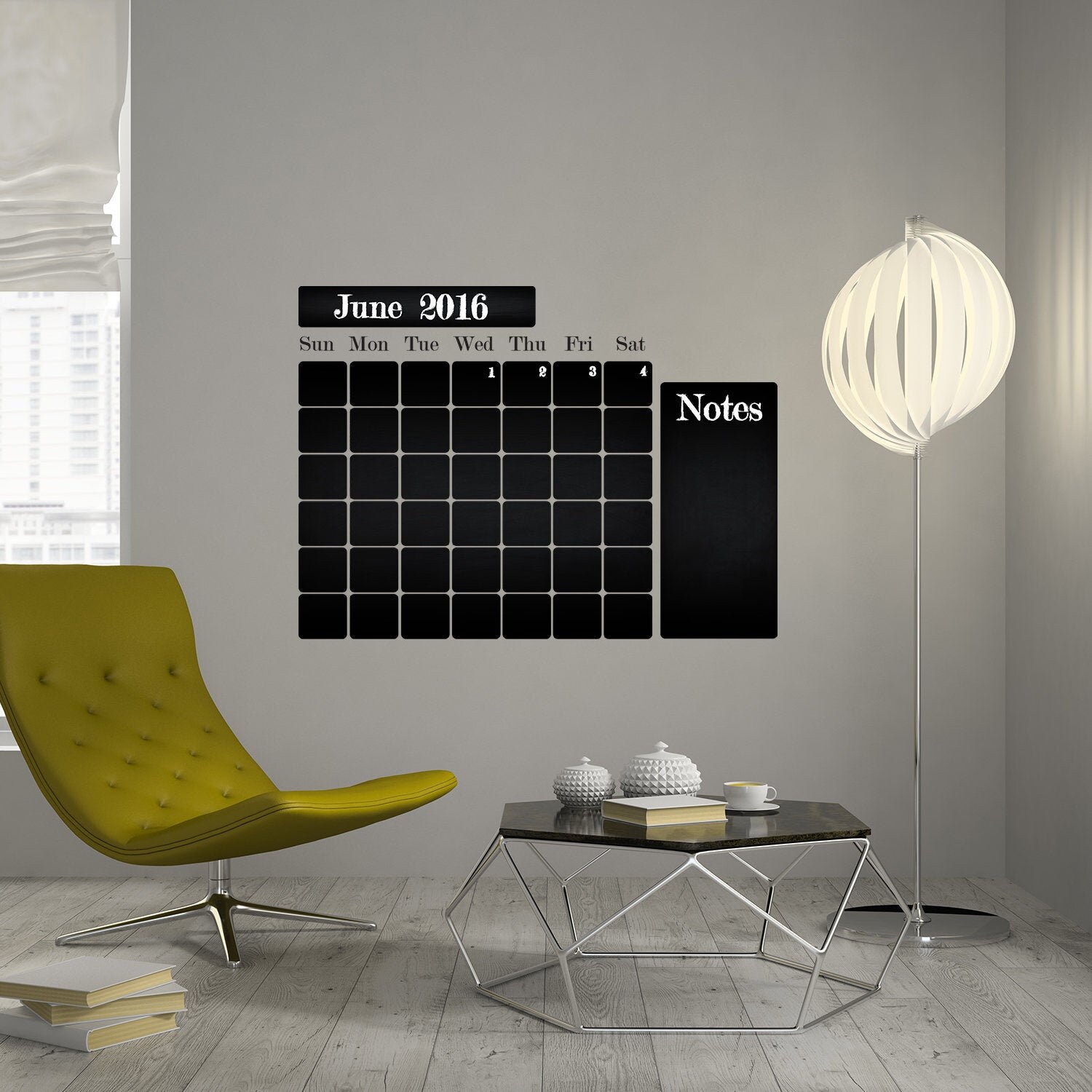 Chalkboard Wall Planner Blackboard Kitchen Sticker - Black Board Weekly ...