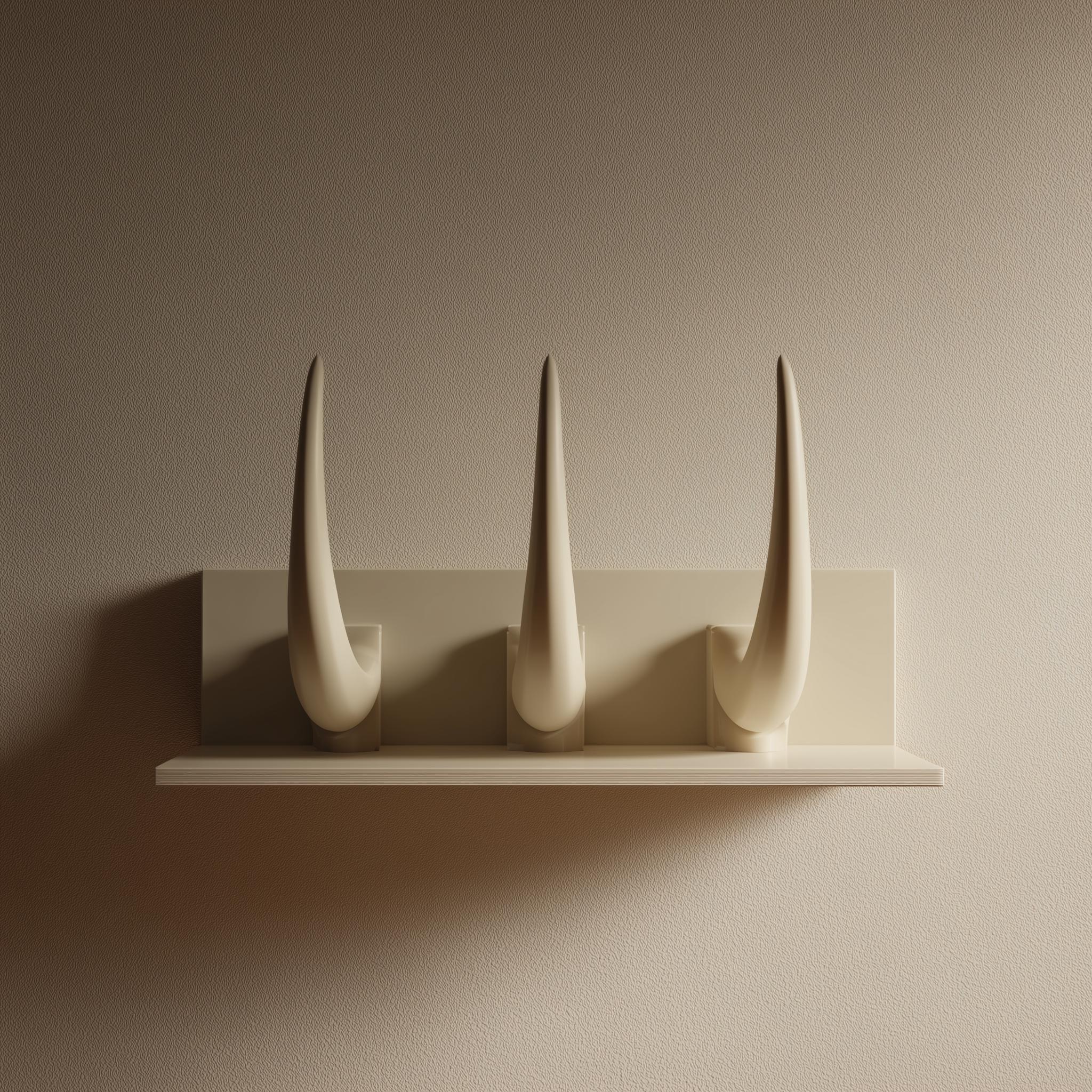 3D Printed Horn Wall Shelf Decor | Fantasy Floating Shelf With Horn ...