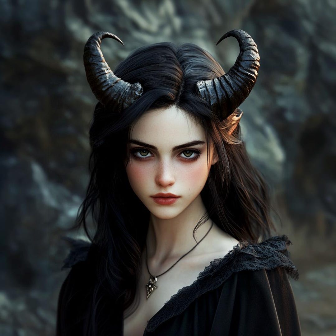 Curved Ram Horns | 3D Printed Demon Horns | Fantasy Cosplay Headpiece ...