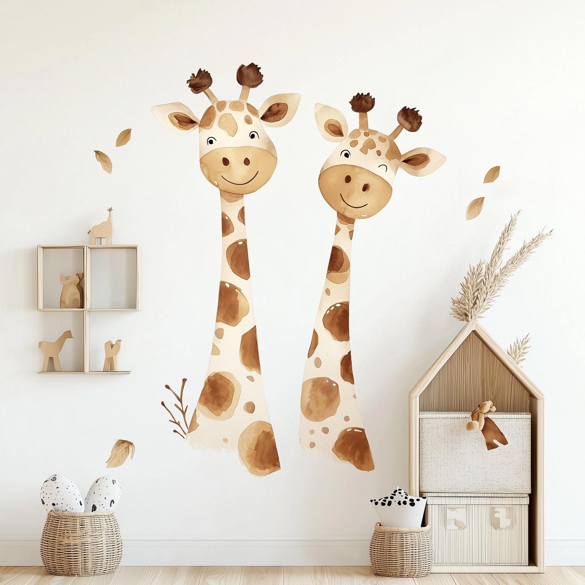 Playful Giraffe Wall Sticker | Watercolor Minimalist Décor | Adorable ...
