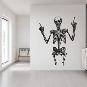Skeleton Wall Decal | Halloween Human Skull Bones Wall Sticker ...