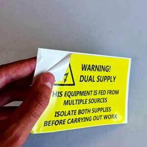 Dual Supply Warning Label Sticker | Electrical Safety Decal | Multiple ...