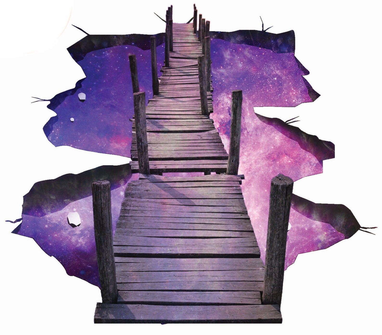 3D Floor Space Portal Hole Decal - Galaxy Art Sticker Decor for Kid ...