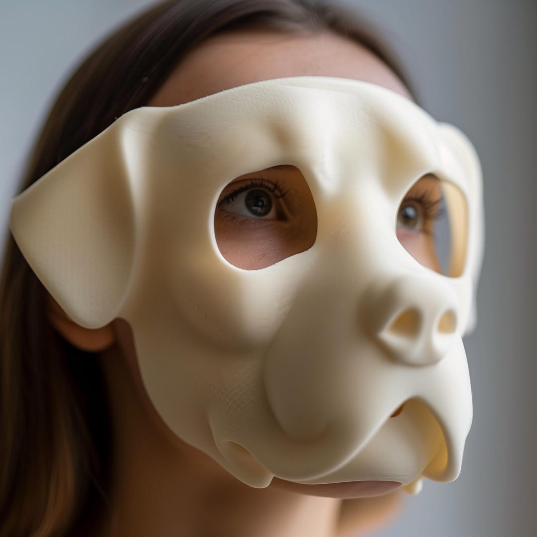 3D Printed Bulldog Face Mask | Minimalist Dog Mask for Adults | Unique ...