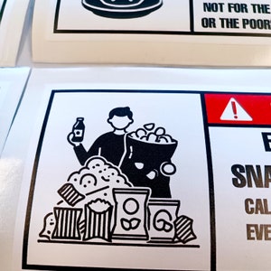 Funny Danger Warning Label Stickers Set | Humorous Office Decals ...