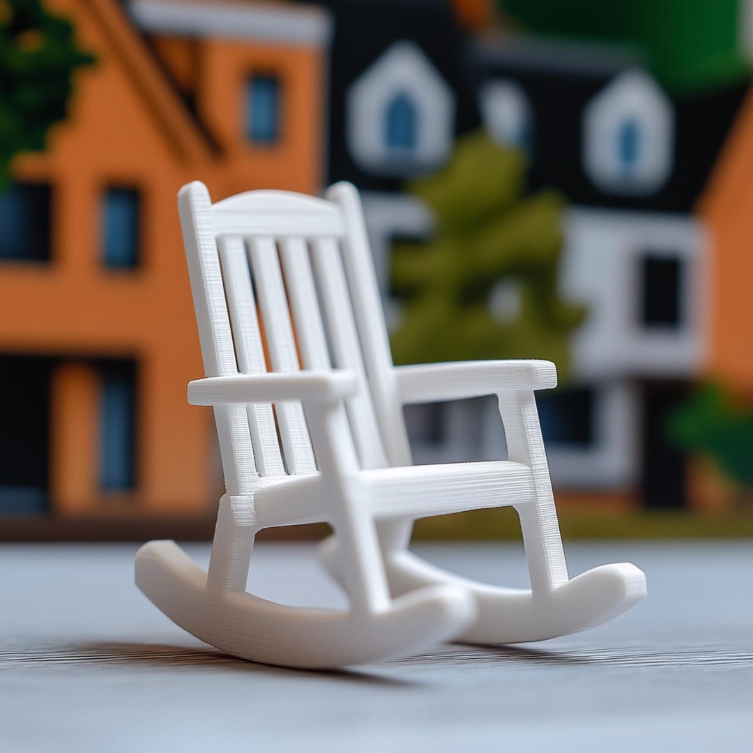 Miniature Rocking Chair 3D Printed Dollhouse Furniture 1:12 Scale ...