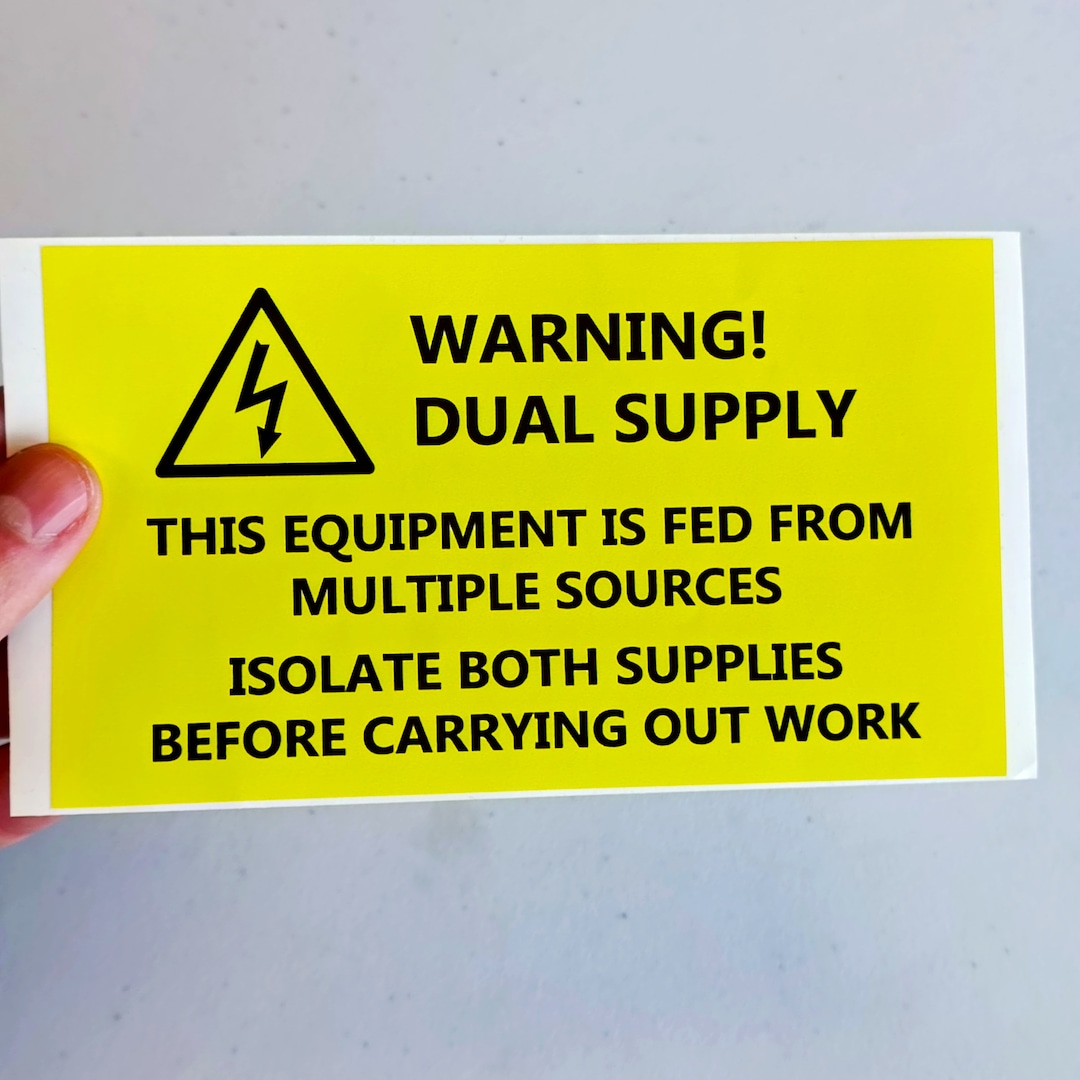 Dual Supply Warning Label Sticker | Electrical Safety Decal | Multiple ...