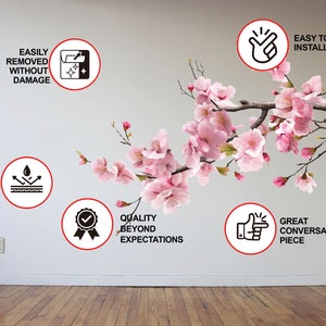 Pink Cherry Blossom Tree Branch Wall Decal - Serene Nursery Vinyl ...