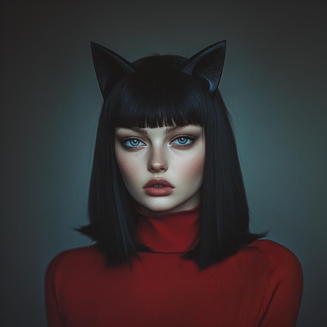 Cat Ears Headband | 3D Printed Cat Ear Headdress | Gothic Cosplay Ears ...