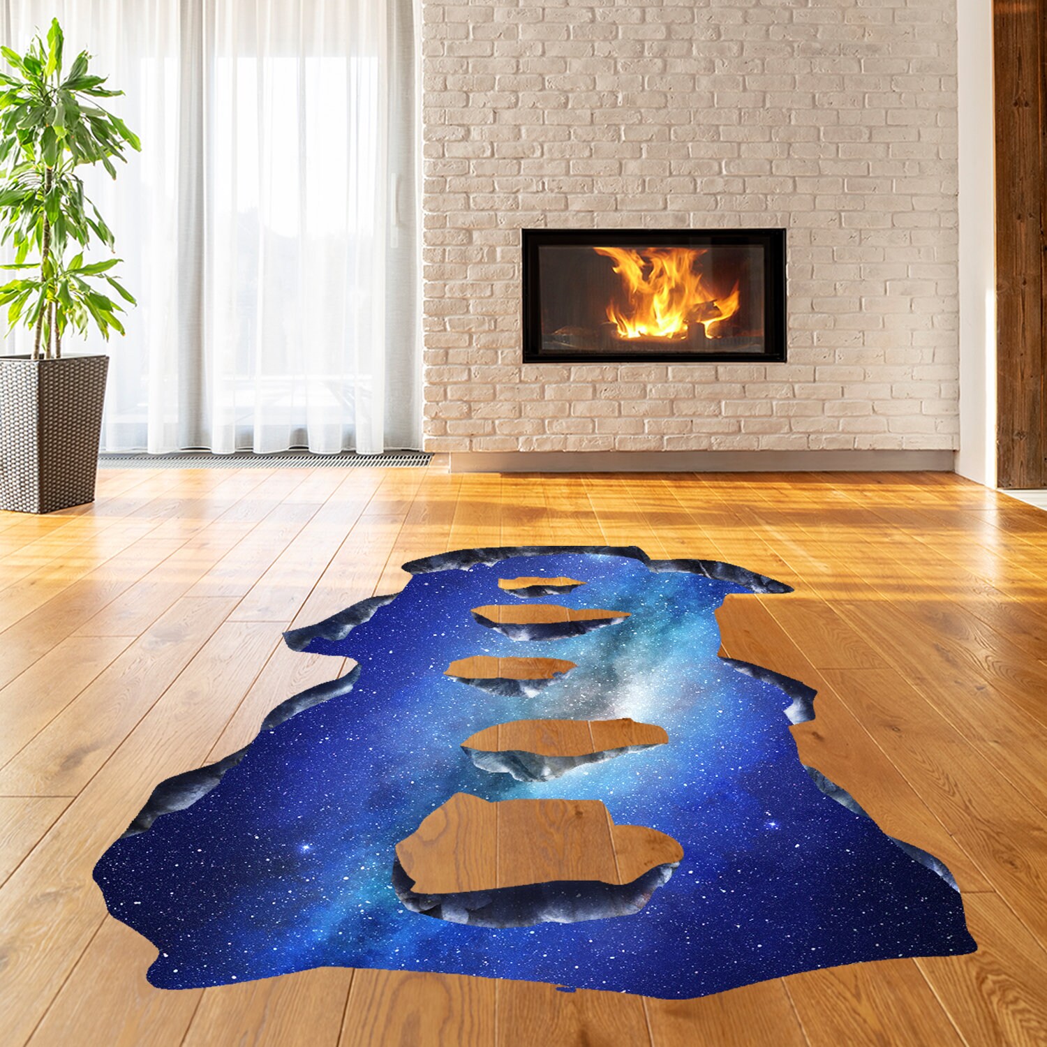 3D Floor Space Portal Hole Decal Galaxy Art Sticker Decor | Etsy
