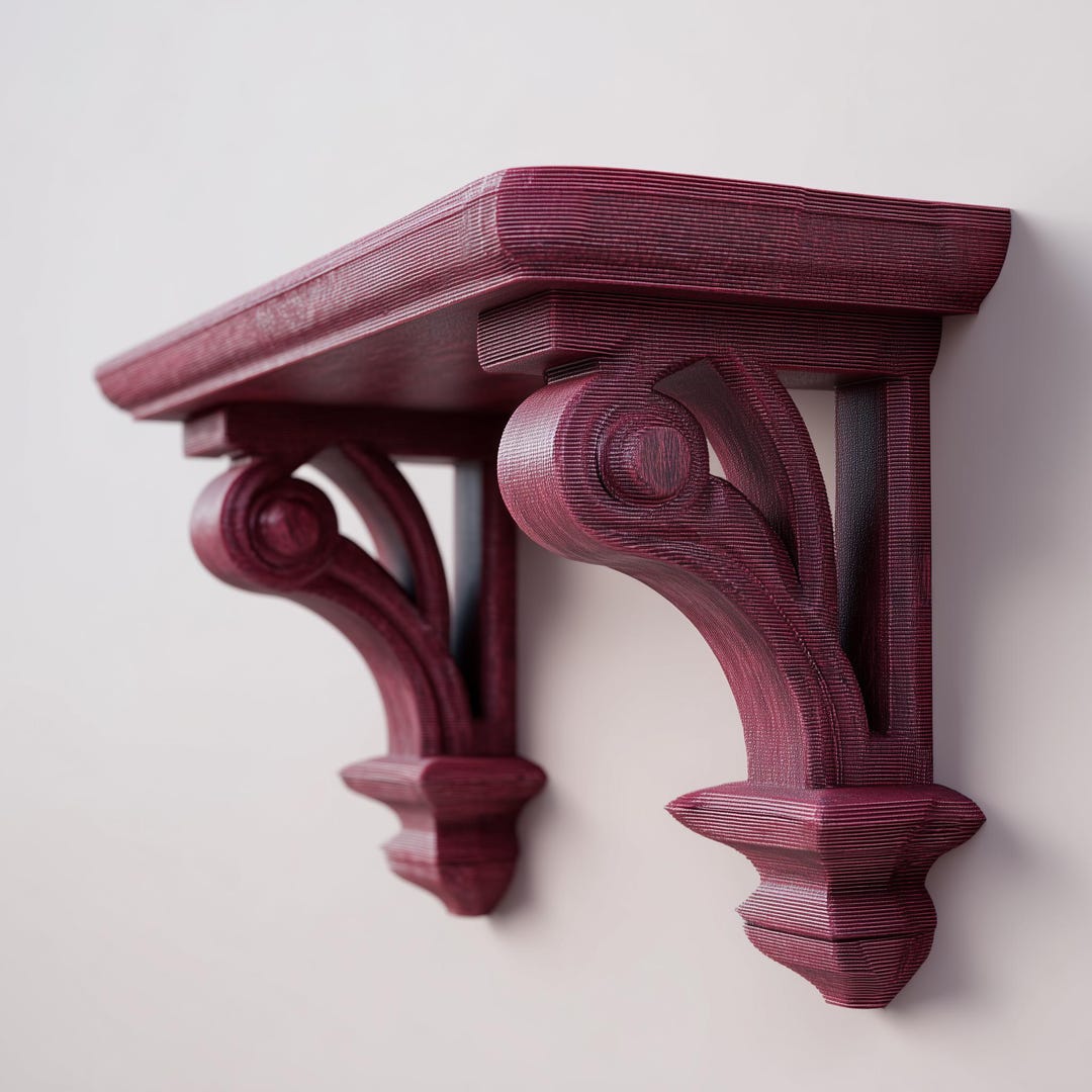 3D Printed Gothic Corbel Wall Shelf | Dark Fantasy Floating Ledge ...