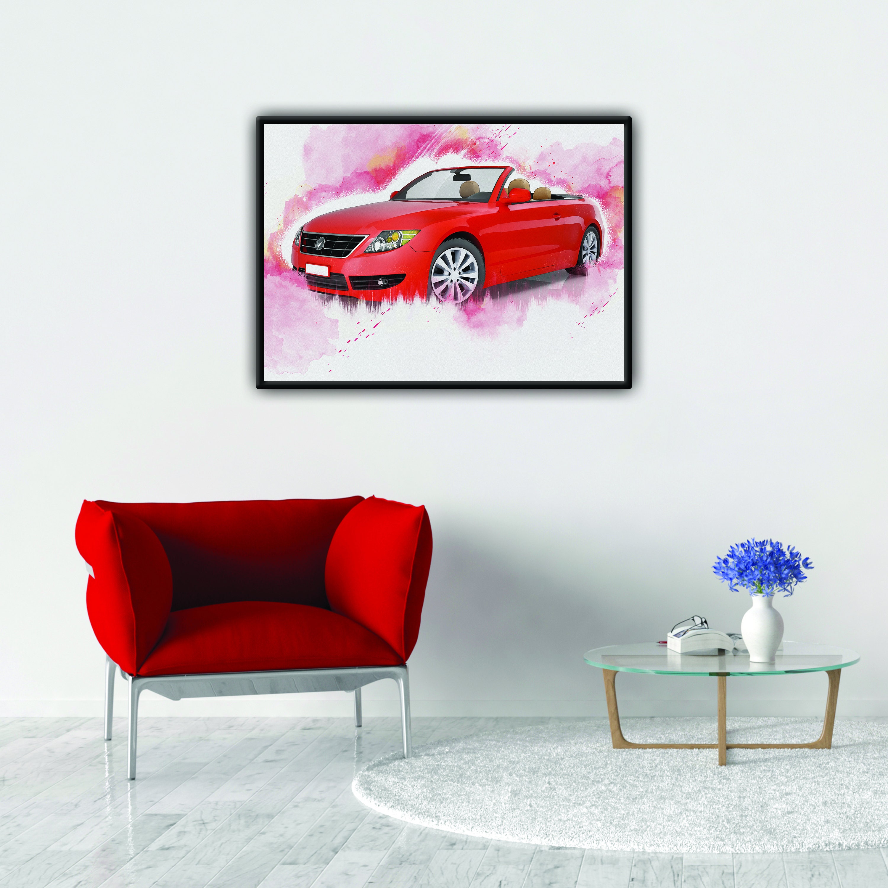 Custom Car Portrait Painting Poster Personalized Boyfriend - Etsy