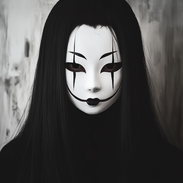 Japanese Horror Mask - Etsy UK