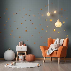 200x Gold Stars Wall Vinyl Stickers - Elegant Peel and Stick Decals ...