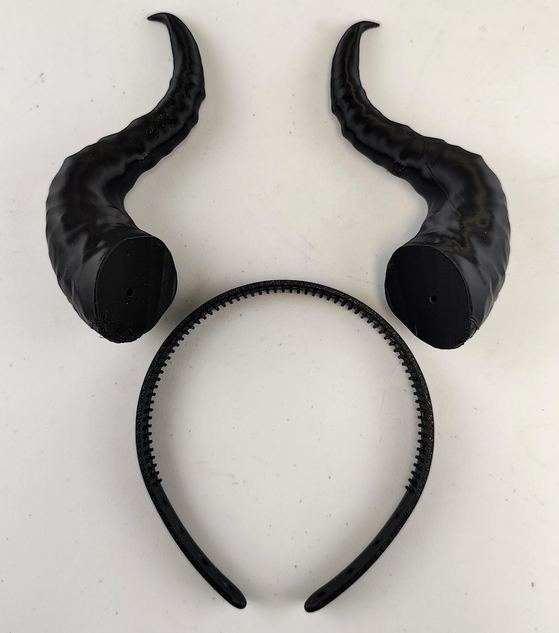 Gothic Demon Horns | 3D Printed Costume Horns | Cosplay Headpiece ...