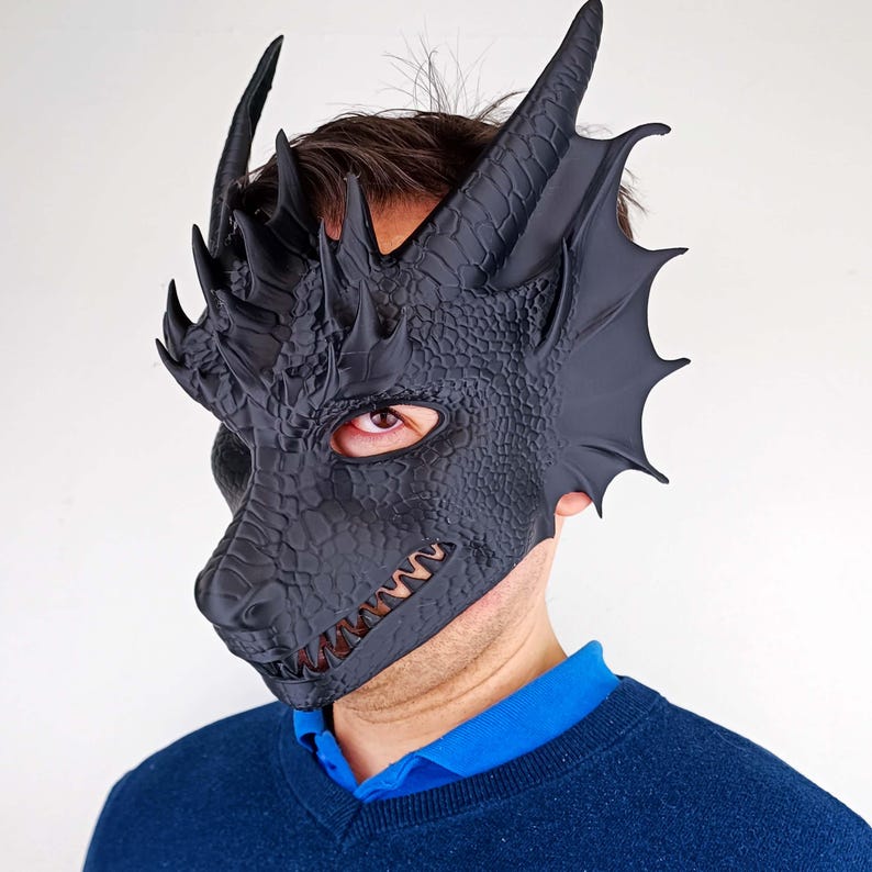 3D Printed Dragon Mask Fantasy Cosplay Mask | Mythical Creature Costume ...