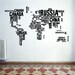 World Map Wall Decal Large Vinyl Sticker of the Giant Travel - Etsy