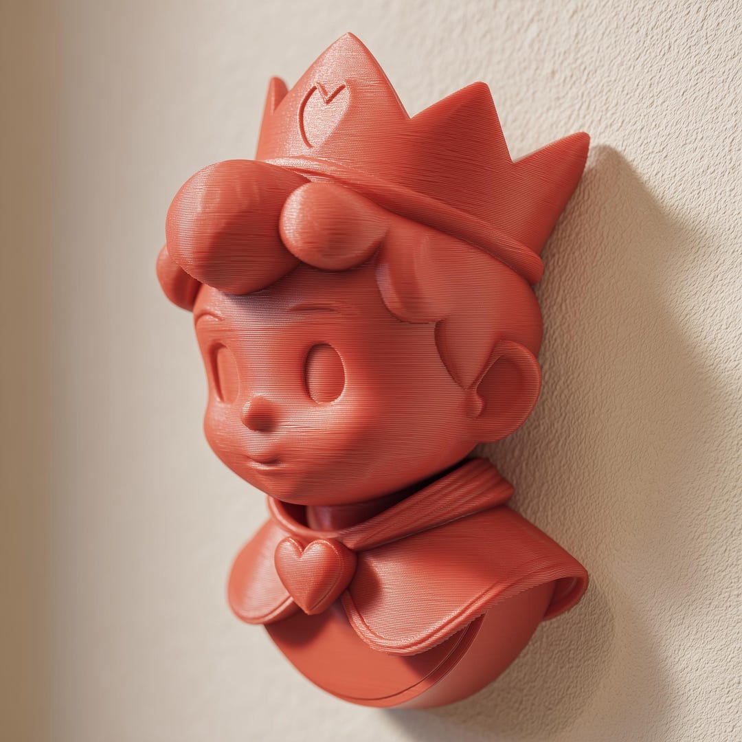 3D Printed Cute Prince Wall Decor | Anime Style Sculptural Wall Art ...