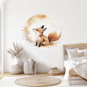 Fox Wall Decal | Cute Fox Nursery Wall Sticker | Baby Room Forest ...