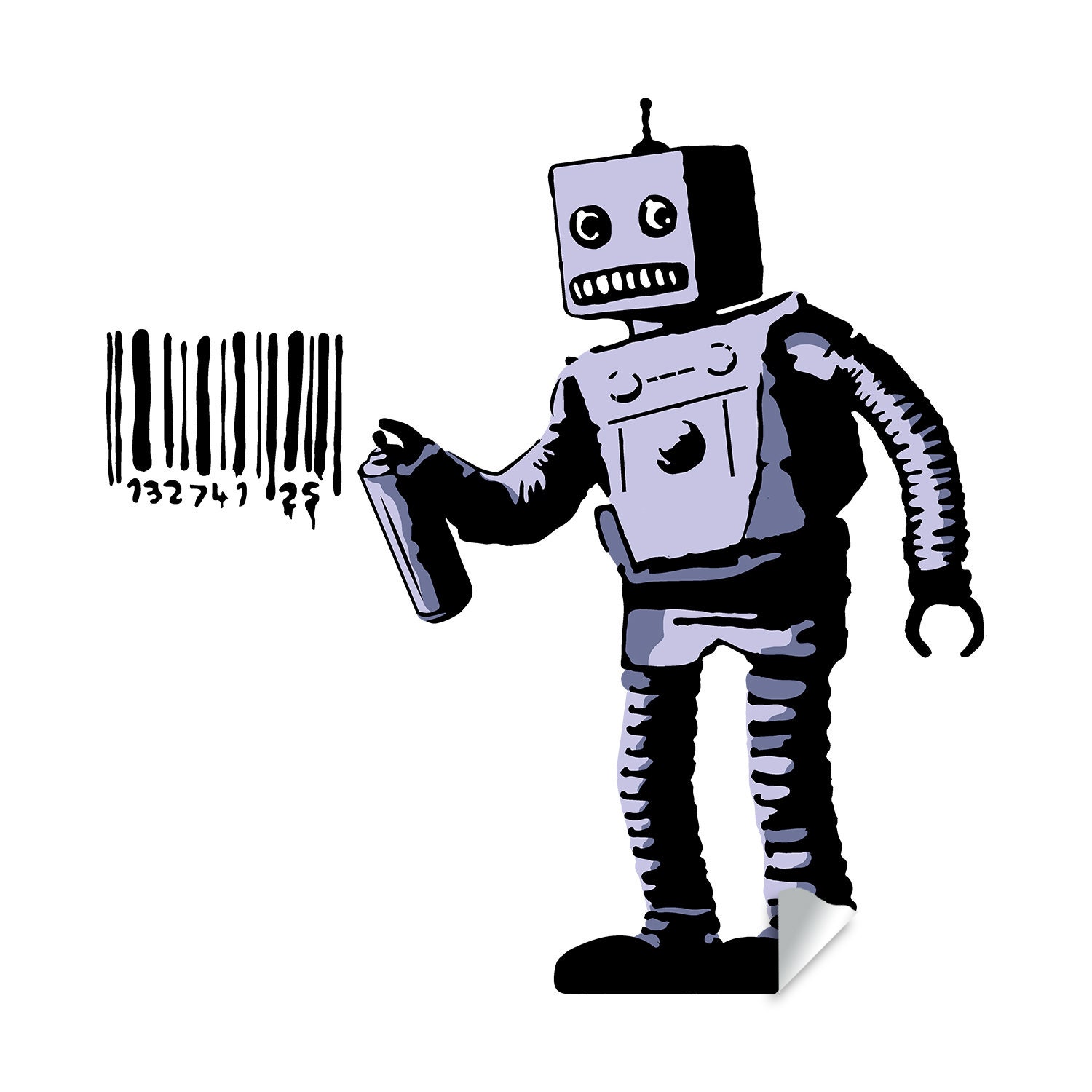 Robot Graffiti Barcode Brick