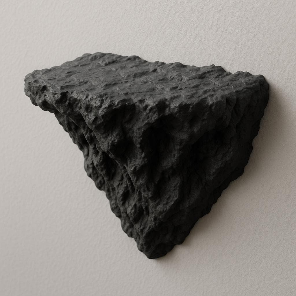 3D Printed Rock Wall Shelf | Geometric Floating Shelf | Black ...