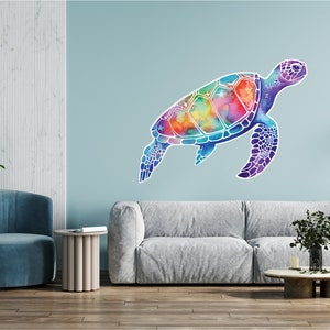 Radiant Sea Turtle Wall Decal - Vivid Ocean-inspired Sticker - Perfect ...