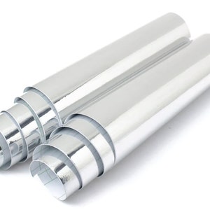 Silver Chrome Interior Vinyl Sticker Wrap 24 Inch Roll - Self Adhesive ...